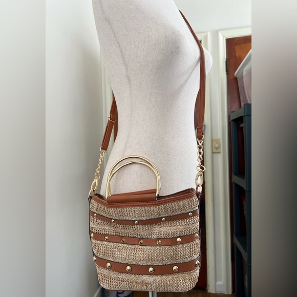 Jessica Simpson | Bags | Jessica Simpson Woven Studded Embellished Faux ...